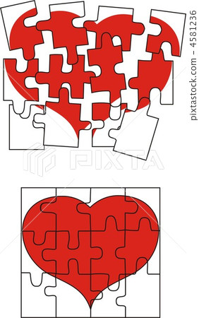 valentine heart puzzle - Stock Illustration [4581236] - PIXTA