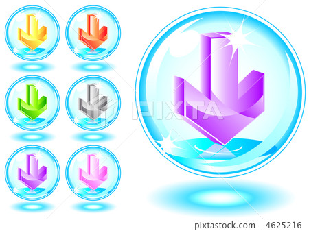 Set of 3d bubble download icons - Stock Illustration [4625216] - PIXTA