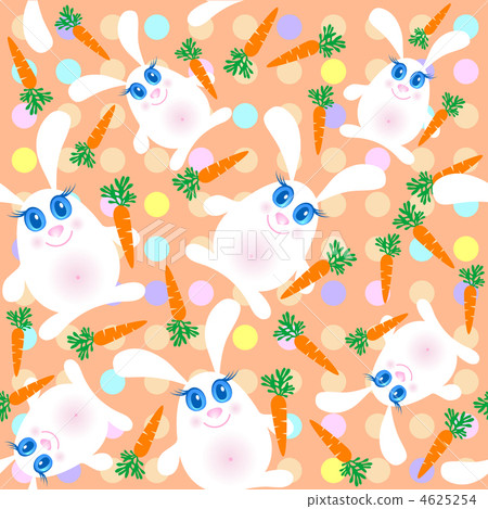 Seamless background with rabbits - Stock Illustration [4625254] - PIXTA