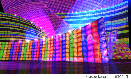 The disco stage background for virtual set - Stock Illustration ...