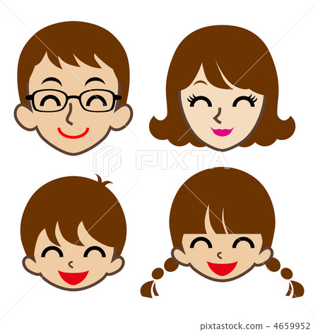 Family face icon with a smiling face - Stock Illustration [4659952] - PIXTA