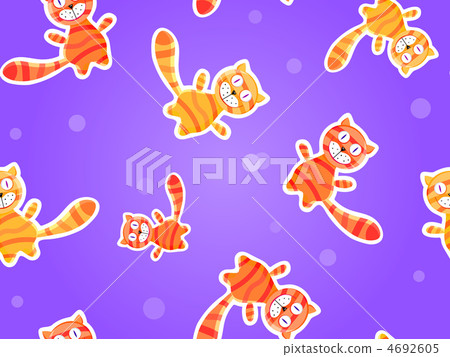 seamless pattern with red cats - Stock Illustration [4692605] - PIXTA