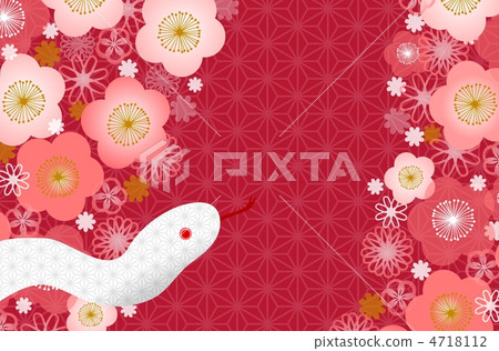 Japanese Pattern and Snake - Stock Illustration [4718112] - PIXTA