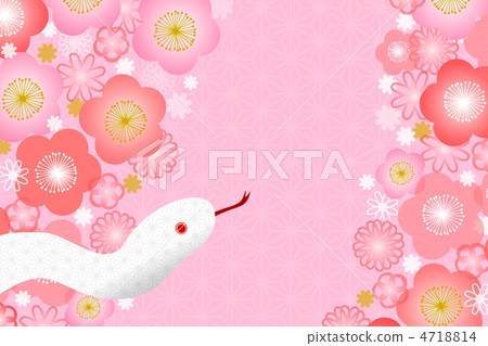 Japanese pattern of white snake - Stock Illustration [4718814] - PIXTA