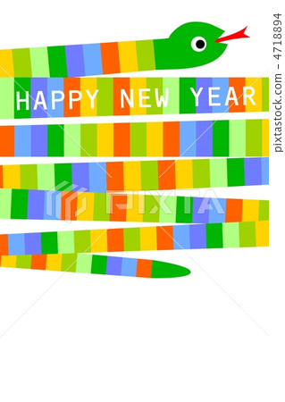Colorful snake postcard - Stock Illustration [4718894] - PIXTA