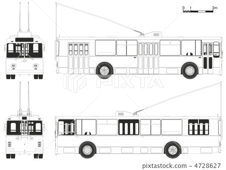 schematic drawing urban trolley - Stock Illustration [4728627] - PIXTA