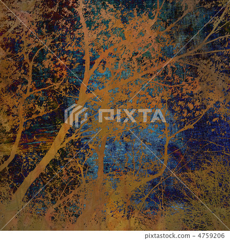 art grunge forest background card - Stock Illustration [4759206] - PIXTA