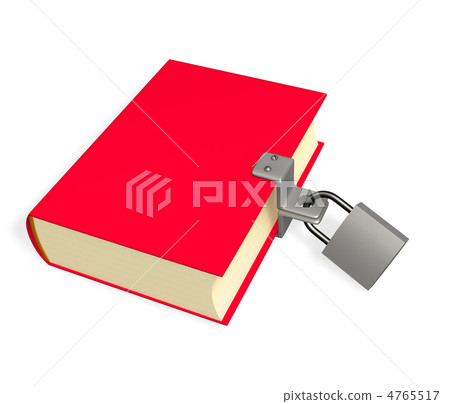 3d red book, closed on the lock - Stock Illustration [4765517] - PIXTA