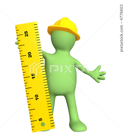 3d puppet - builder with ruler - Stock Illustration [4776603] - PIXTA