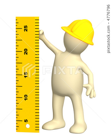 3d puppet - builder with ruler - Stock Illustration [4776796] - PIXTA