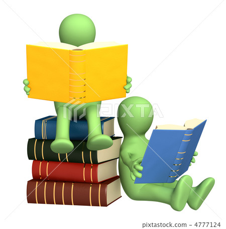 3d puppets, reading the books - Stock Illustration [4777124] - PIXTA