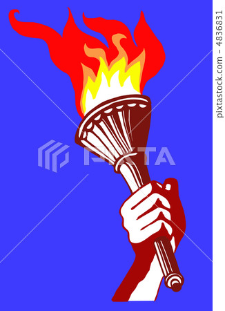 vector drawing of the torchlight in hand of... - Stock Illustration ...