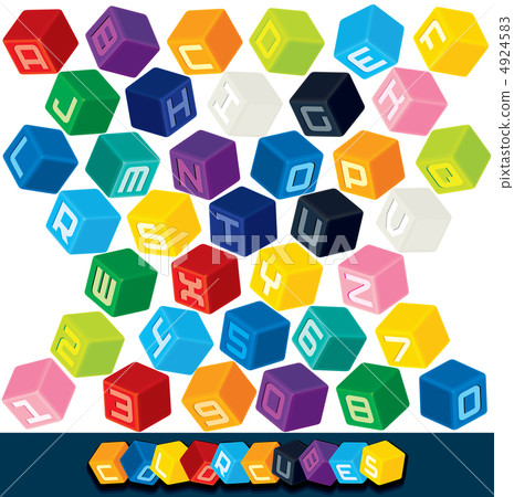 Colored Alphabet Cubes - Stock Illustration [4924583] - PIXTA