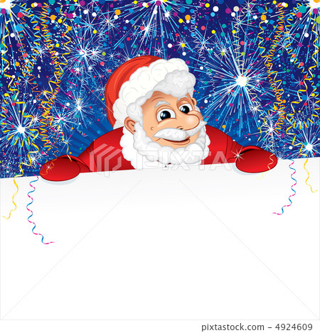 Celebrating Santa with Placard - Stock Illustration [4924609] - PIXTA