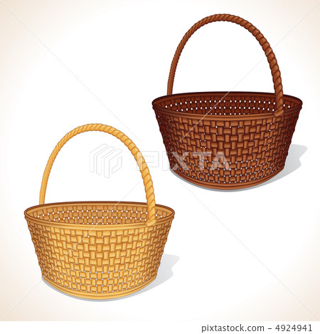 Vector Woven Basket - Stock Illustration [4924941] - PIXTA