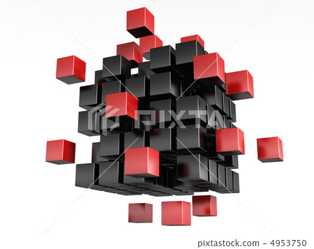 3d blocks red and black color. - Stock Illustration [4953750] - PIXTA