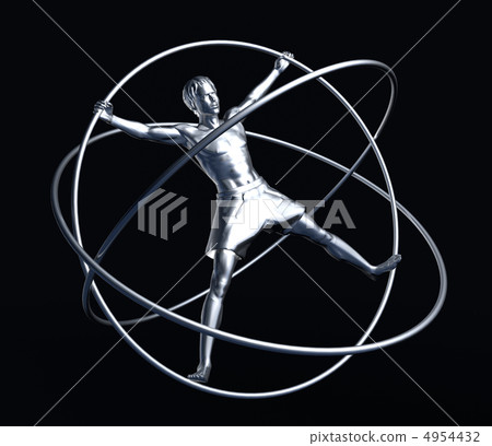 man in a simulator - a gyroscope on black - Stock Illustration [4954432 ...