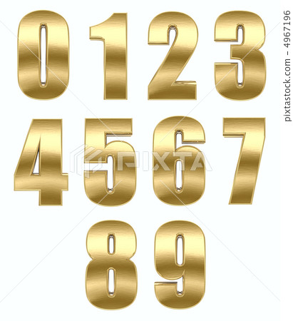 Gold metal number - Stock Illustration [4967196] - PIXTA