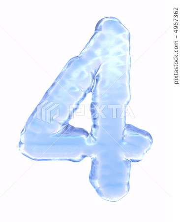 Ice number. Number 4. isolated on white background - Stock Illustration ...