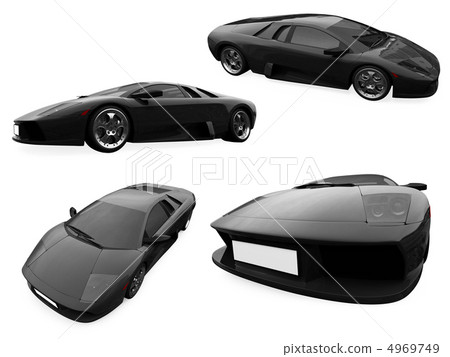 Collage of isolated super car - Stock Illustration [4969749] - PIXTA
