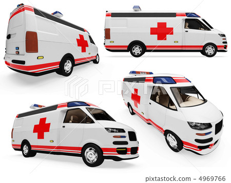 Collage of isolated emergency truck - Stock Illustration [4969766] - PIXTA