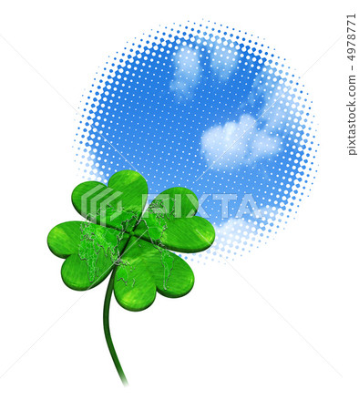 Four leaf clover · world map / border display - Stock Illustration ...
