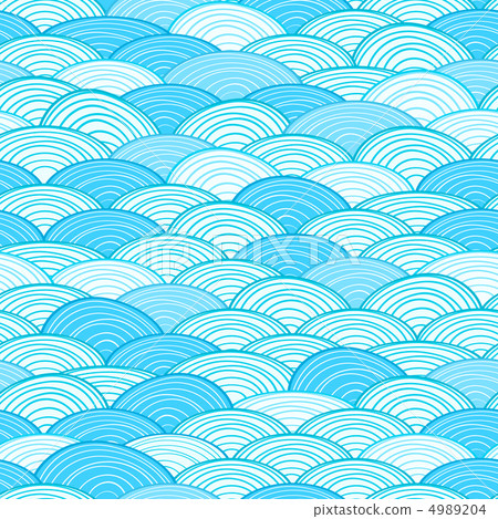 Seamless Water Wave Pattern - Stock Illustration [4989204] - PIXTA