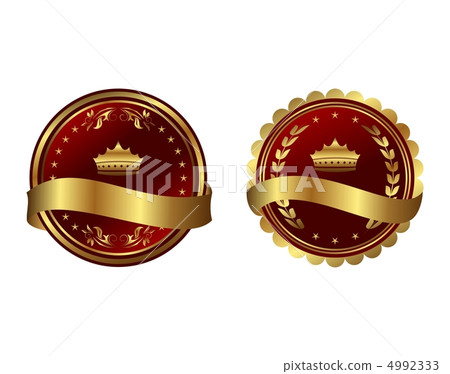 two red gold-framed labels - Stock Illustration [4992333] - PIXTA