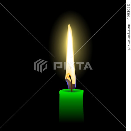 Realistic illustration of green candle - vector - Stock Illustration ...