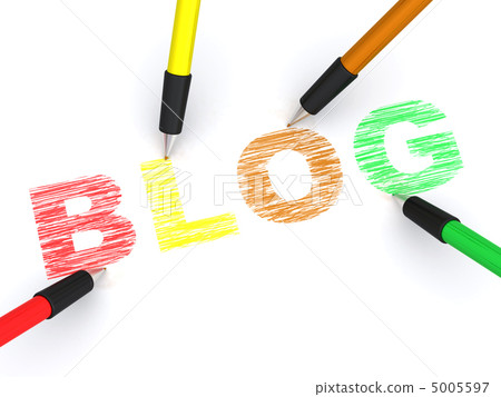 pencils depicting text blog - Stock Illustration [5005597] - PIXTA