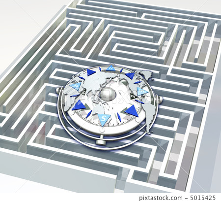 Compass on the maze - Stock Illustration [5015425] - PIXTA