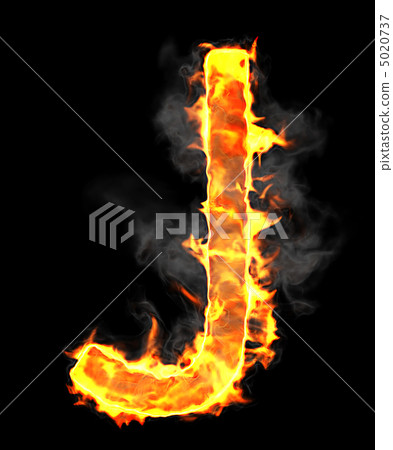 Burning and flame font J letter - Stock Illustration [5020737] - PIXTA