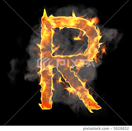 Burning and flame font R letter - Stock Illustration [5020832] - PIXTA
