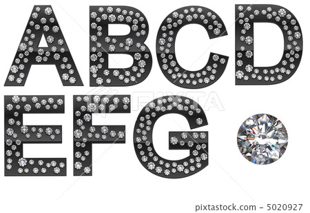 Diamond A-G letters with large gem - Stock Illustration [5020927] - PIXTA
