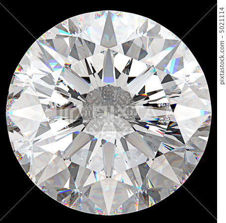 Gemstone: top view of round diamond isolated - Stock Illustration ...