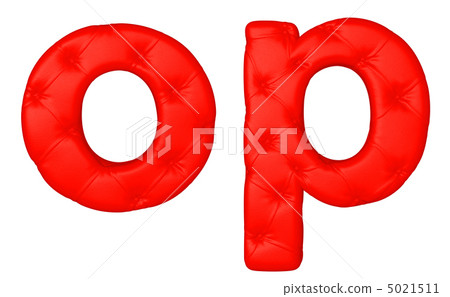 Luxury red leather font O P letters - Stock Illustration [5021511] - PIXTA
