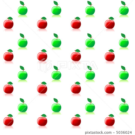 Seamless background with green and red apples - Stock Illustration ...