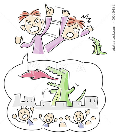 A man who enlarges stories - Stock Illustration [5066482] - PIXTA