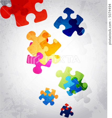 abstract puzzle shape colorful vector design - Stock Illustration ...