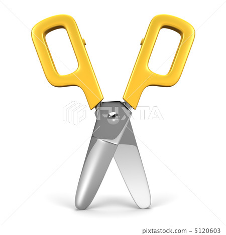 Yellow scissor Front view - Stock Illustration [5120603] - PIXTA