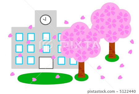 School (Spring) - Stock Illustration [5122440] - PIXTA