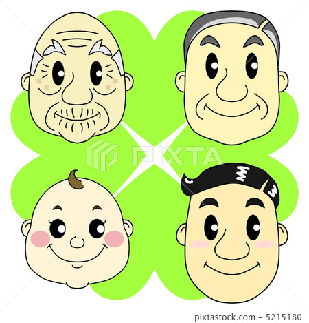 Men four generations - Stock Illustration [5215180] - PIXTA