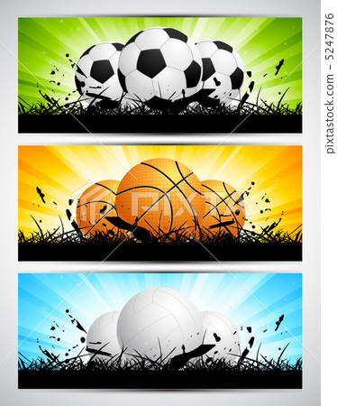 Set of banners with balls - Stock Illustration [5247876] - PIXTA