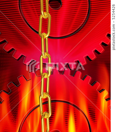 A golden chain block that seems to be broken - Stock Illustration ...