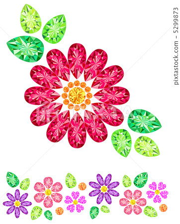 紅色花由珠寶製成-插圖素材 [5299873] - PIXTA圖庫