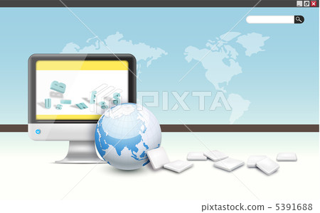 world map, monitor, monitors - Stock Illustration [5391688] - PIXTA