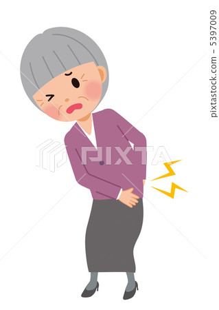 A woman with a sore back - Stock Illustration [5397009] - PIXTA