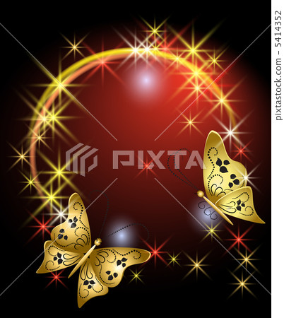 Stars and butterflies-插圖素材 [5414352] - PIXTA圖庫