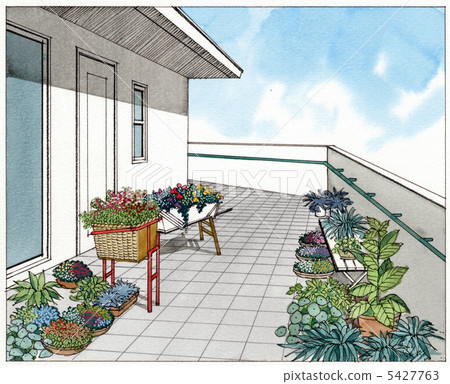 Veranda garden - Stock Illustration [5427763] - PIXTA
