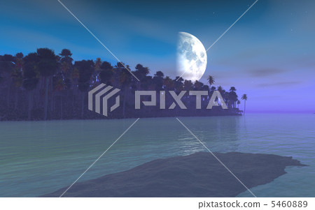 3D CG illustration showing big estuary and... - Stock Illustration ...